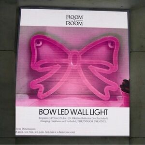 Room 2 Room | Wall Decor | Bow Led Wall Light Bow Decor Shaped Neon ...